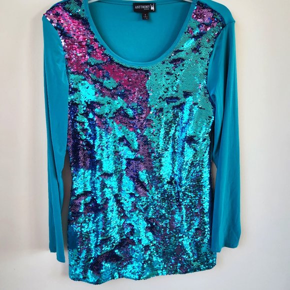 Anthony Original | Tops | Anthony Original Sequins Long Sleeve Blouse ...